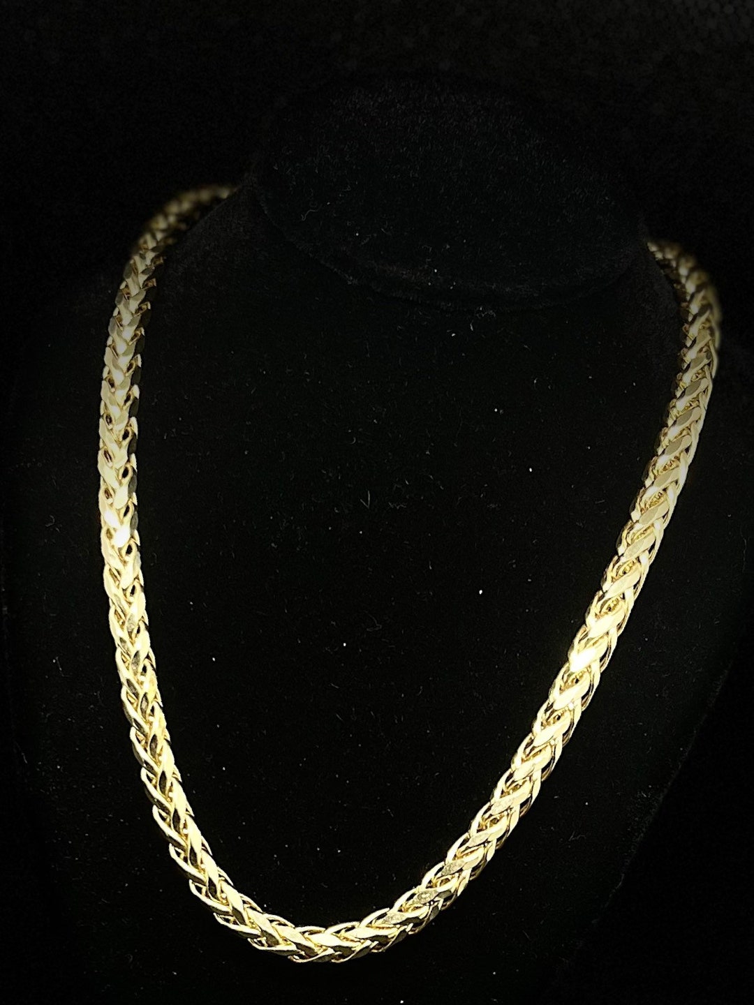 10k Hollow Palm Chains - Yellow, Rose, White Gold Wheat Chain ...