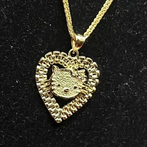 10k Solid Yellow Gold Heart Shaped Rolex Style Hello Kitty Charm W ...