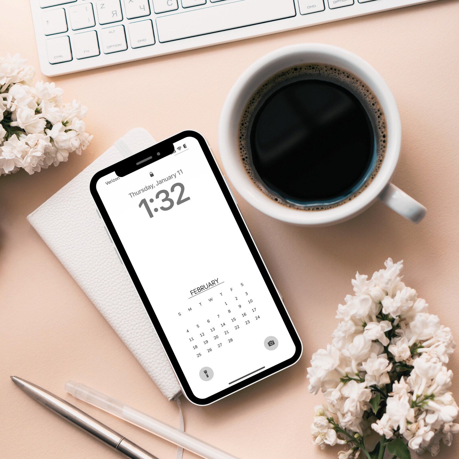 4K Minimalist White 2024 Calendar Wallpaper for Smartphones Ultra HD Monthly Background Simple ...