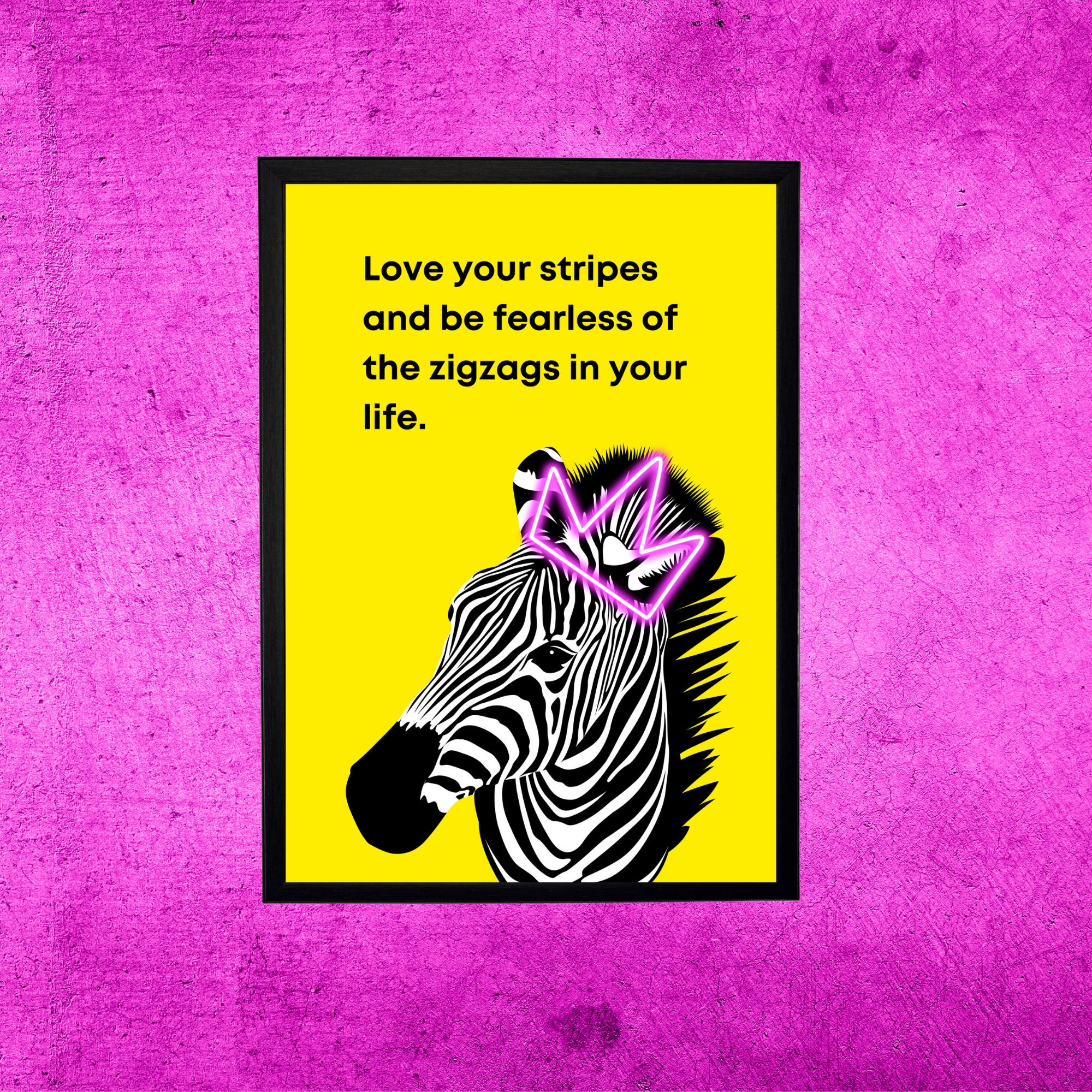 Love Your Stripes Zebra Quote Digital Wall Art Easy - Etsy