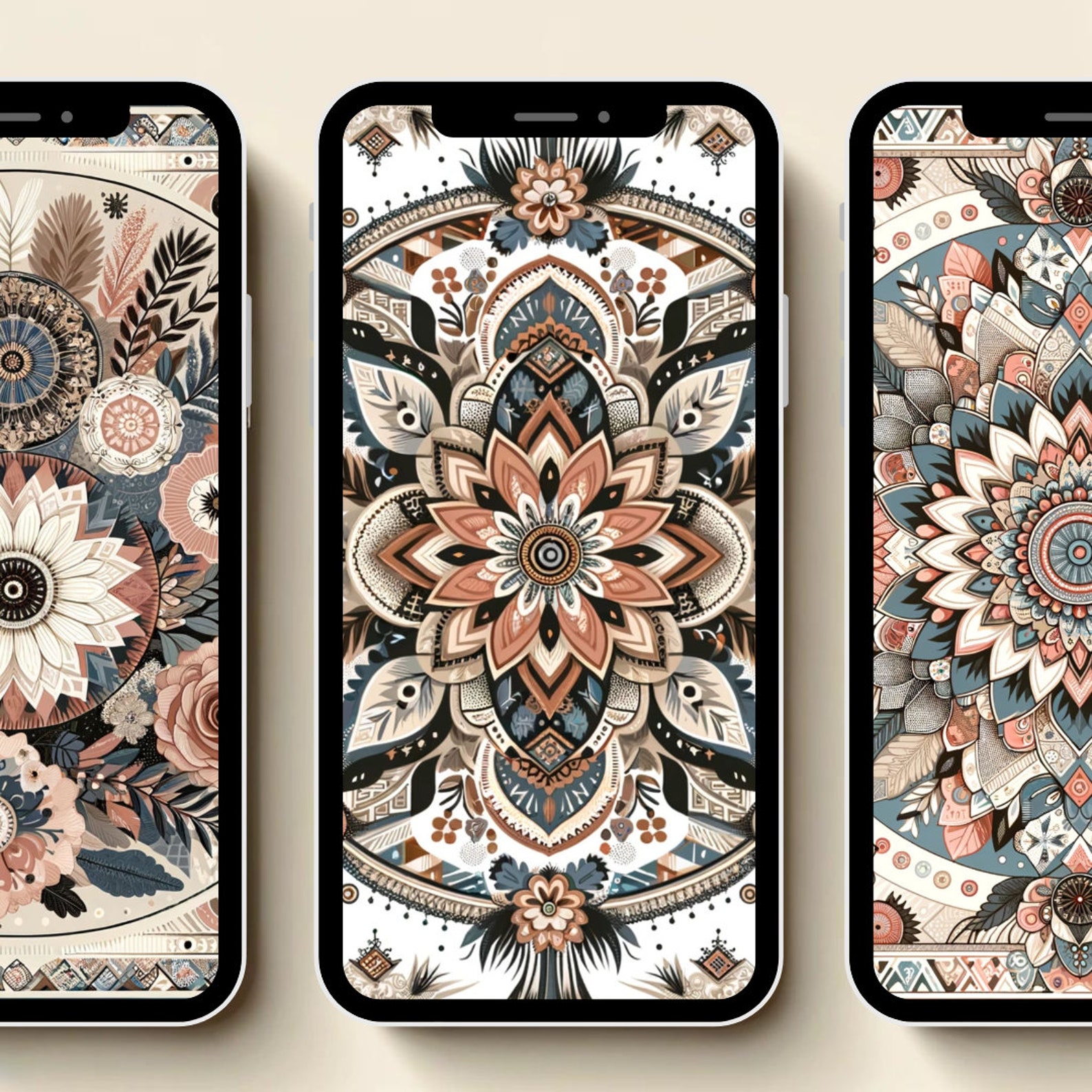 Boho Chic Phone Wallpaper Bundle – Digital Download, Aesthetic Mobile ...