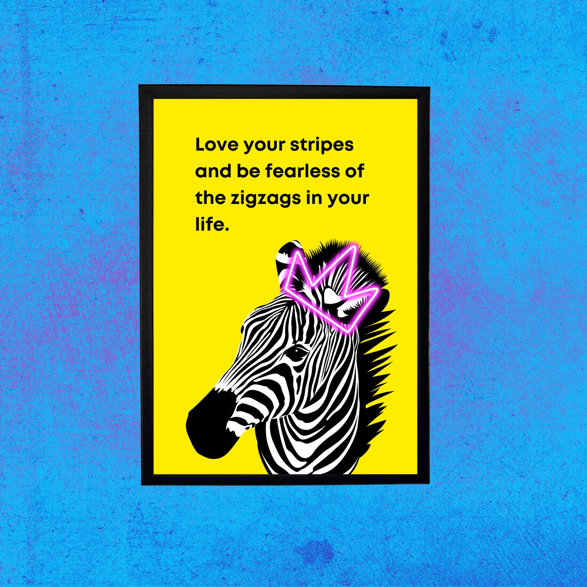 Love Your Stripes Zebra Quote Digital Wall Art Easy - Etsy