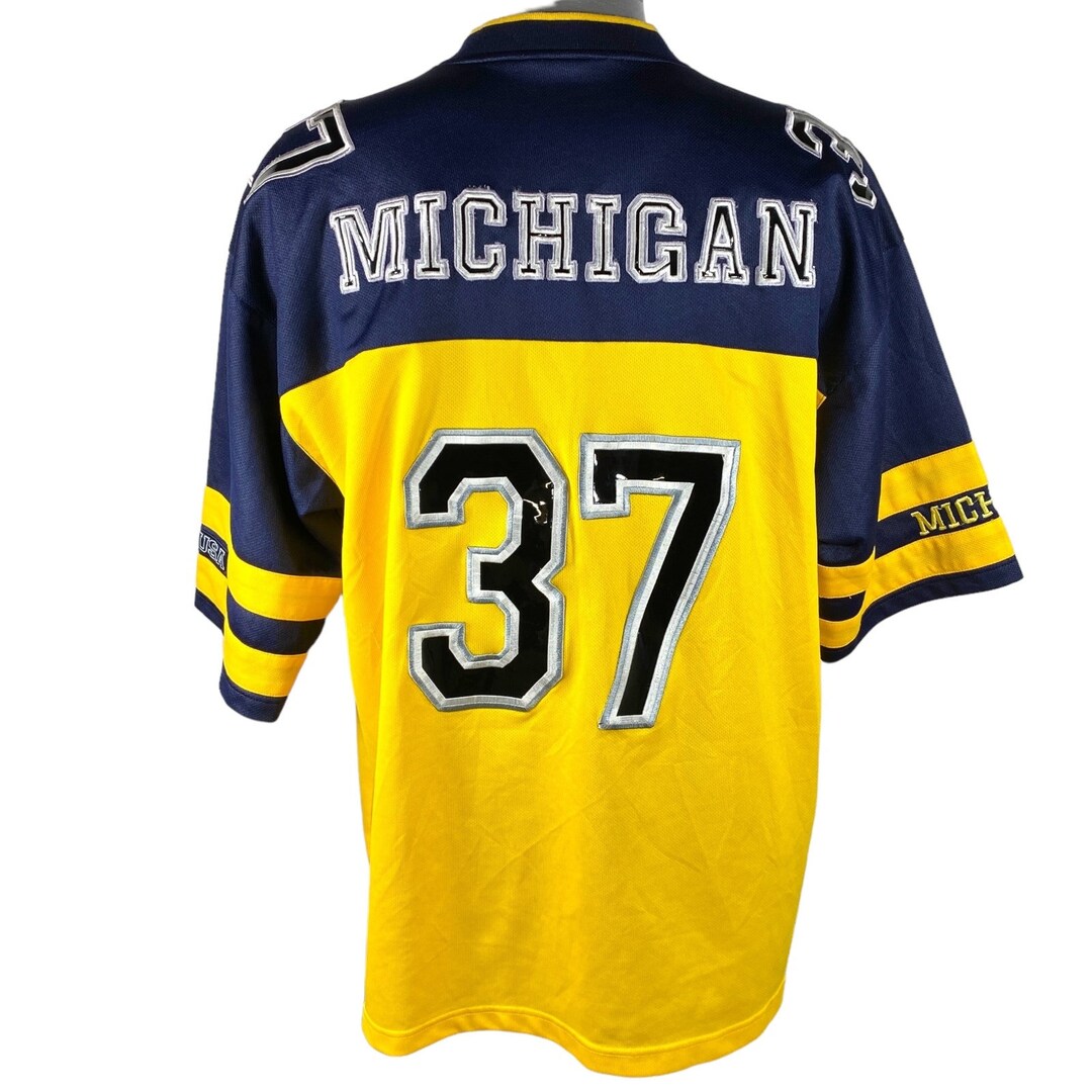FNF Michigan Wolverines Football Jersey Men's XL 37 Yellow/blue Vintage ...