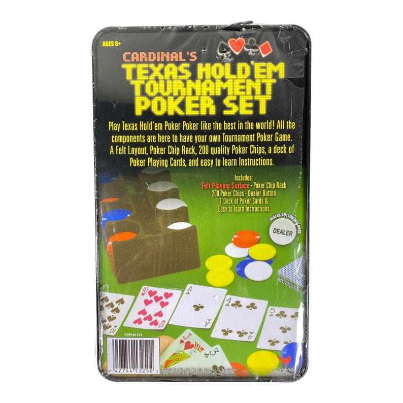 Texas Hold 'em Tournament Cardinal Poker Set: Cards Chips Rack ...