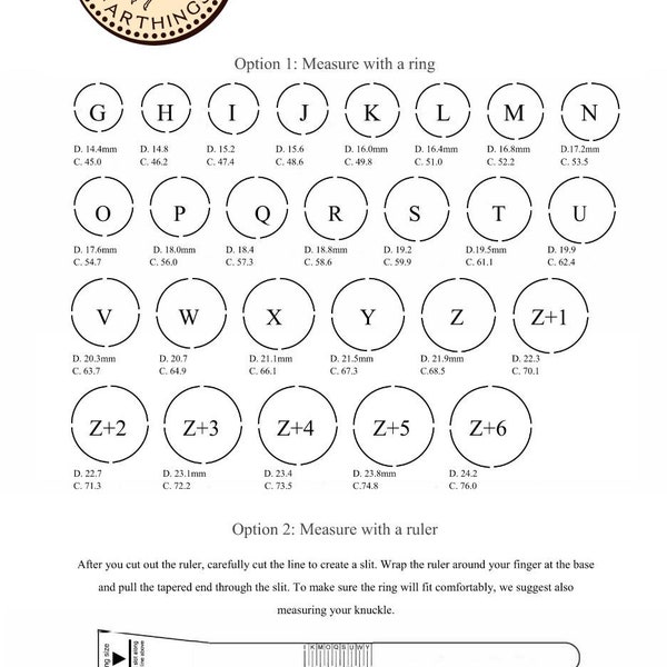 Free Printable Ring Sizer - Etsy