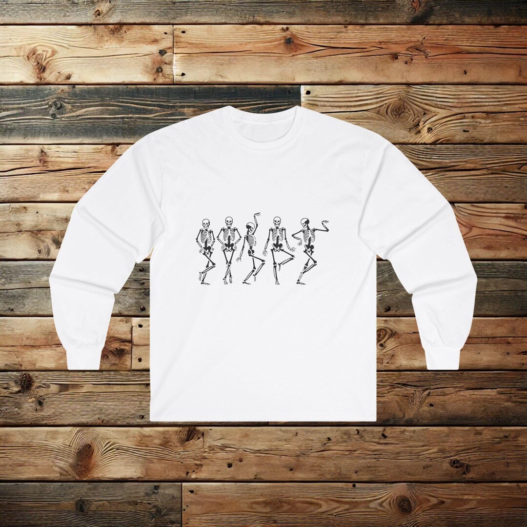 Dancing Skeleton Shirt, Funny Skeleton Long Sleeve, Halloween Party ...
