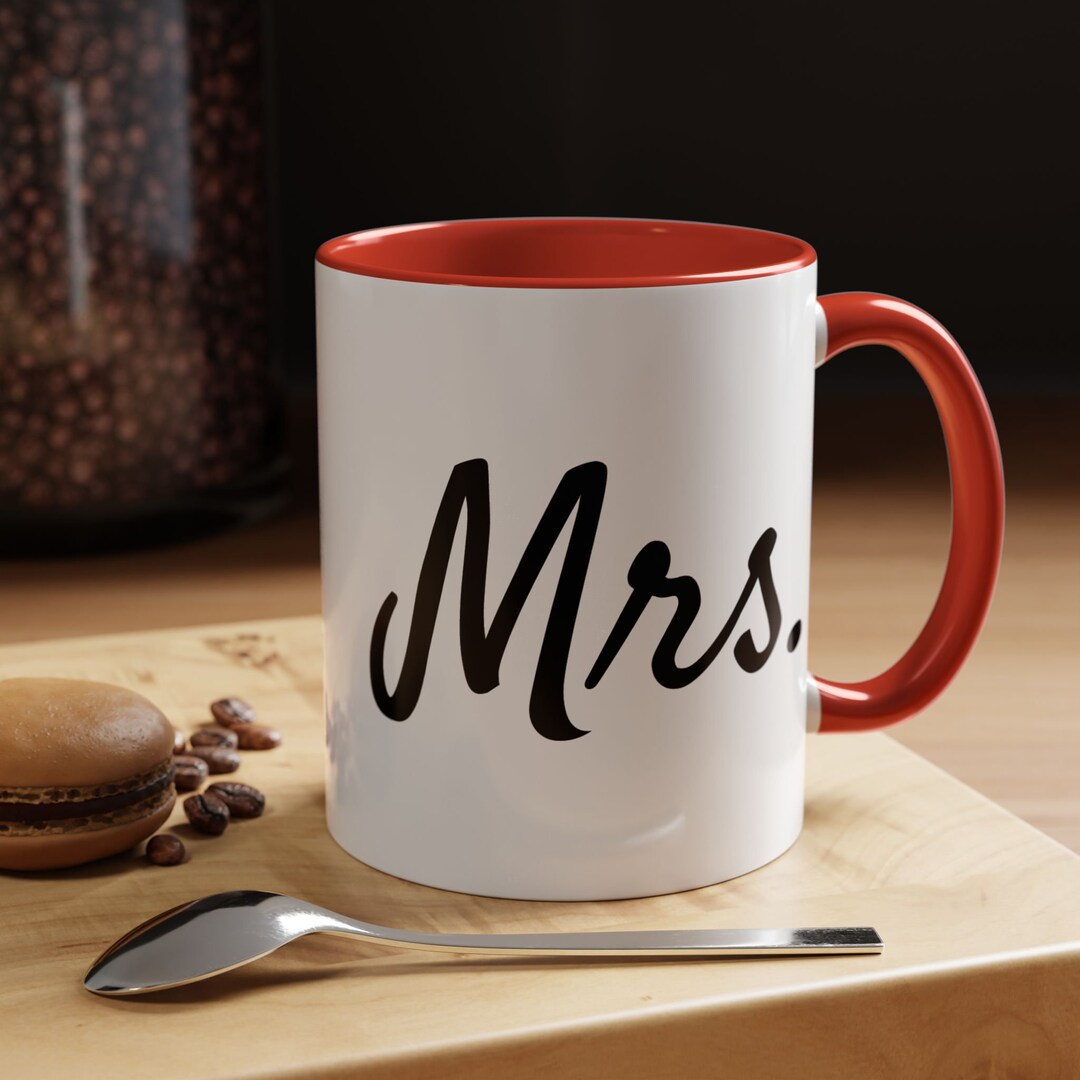 Elegant Mrs. Cursive Coffee Mug | Ceramic Two-tone Design - Etsy