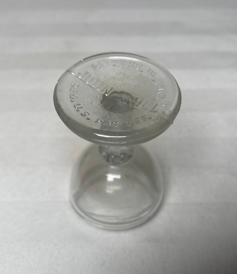 Vintage JOHN BULL Clear Glass Eye Wash Cup Patent August 14, 1917 - Etsy