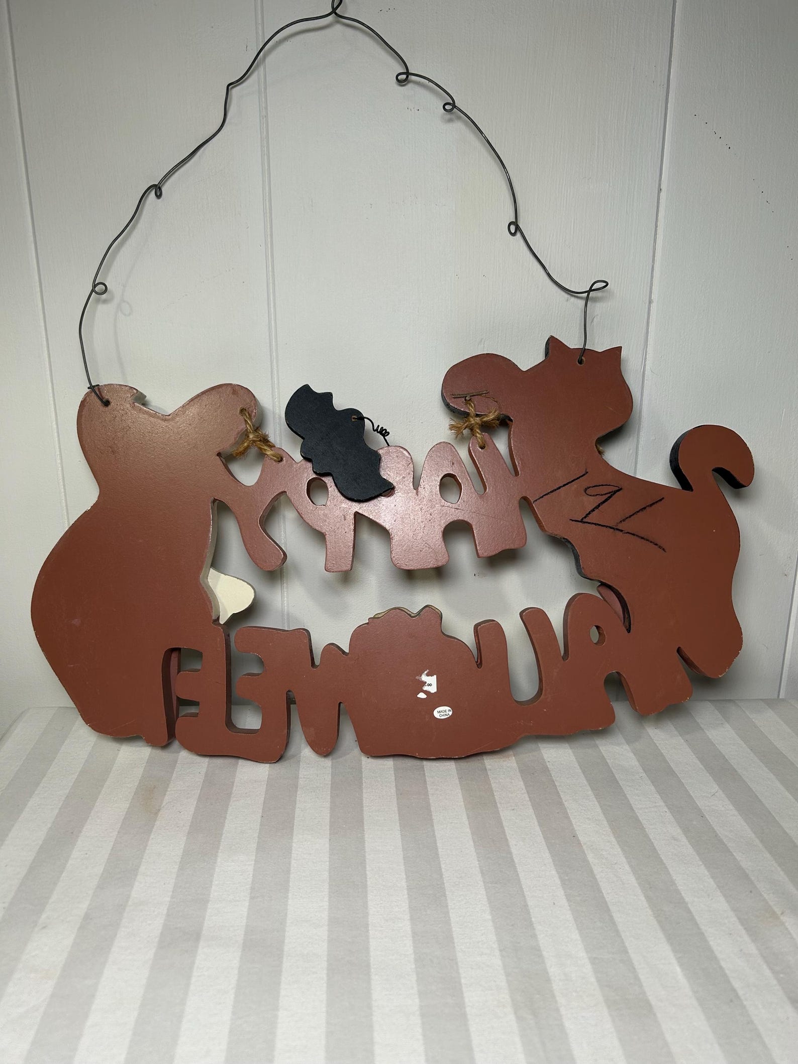 Halloween Black Cat Bat Ghost Wall Hanger Decor - Etsy