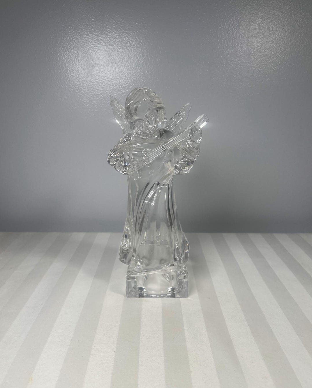 Mikasa Crystal Glass Angelic Mandolin Figurine 8.5” Herald Collection ...