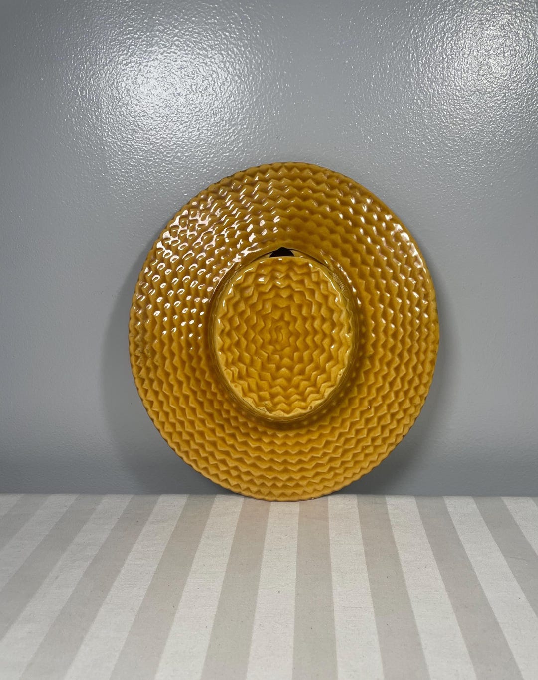 Vintage 1940s Walter Wilson California Pottery Straw Hat Wall Pocket ...