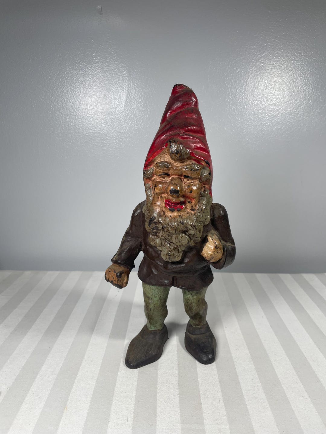 Super Rare Antique Cast Iron GNOME Doorstop Hubley Fabulous Art Statue ...