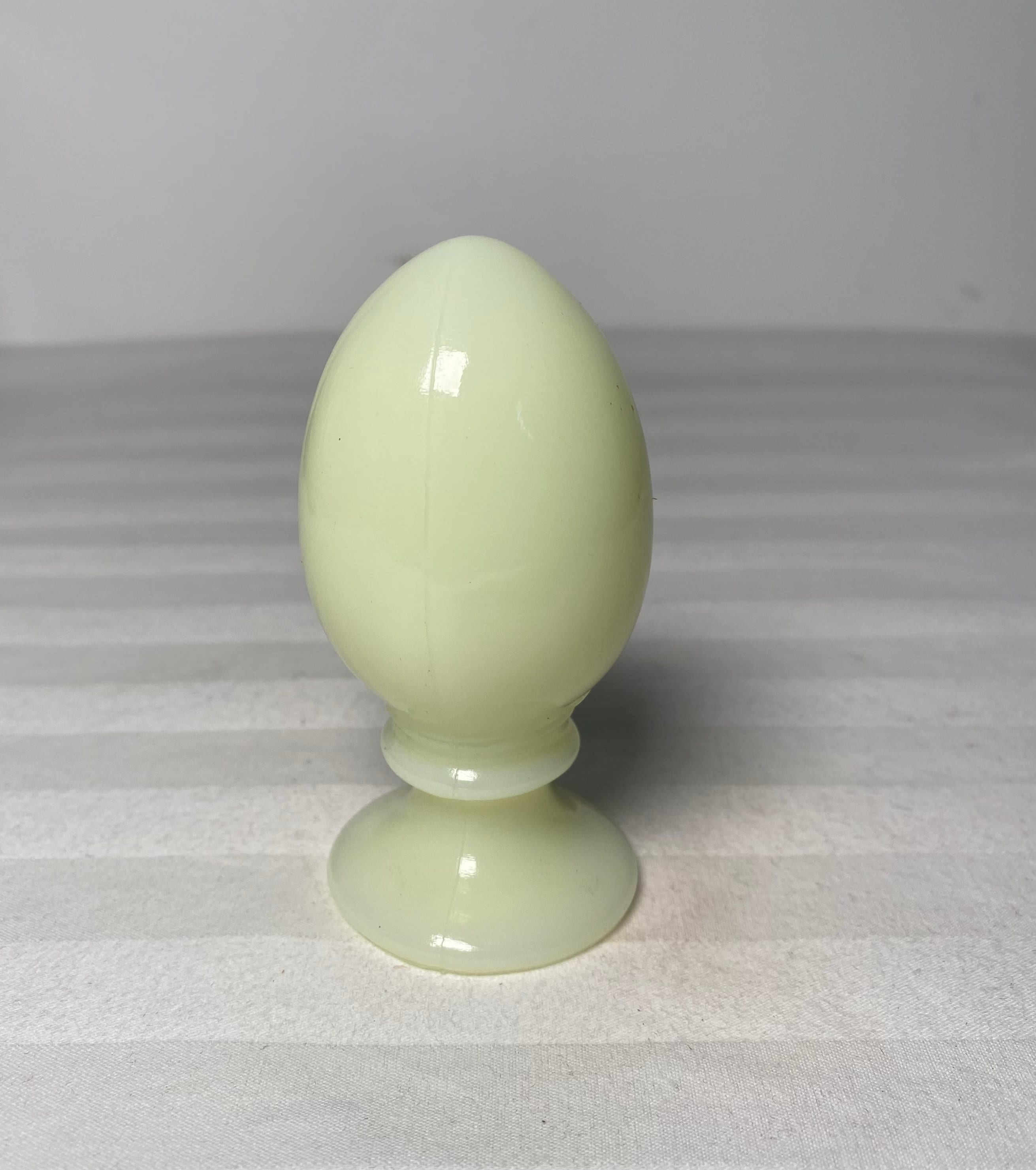 Fenton Off-white Glass Egg Statue - Etsy