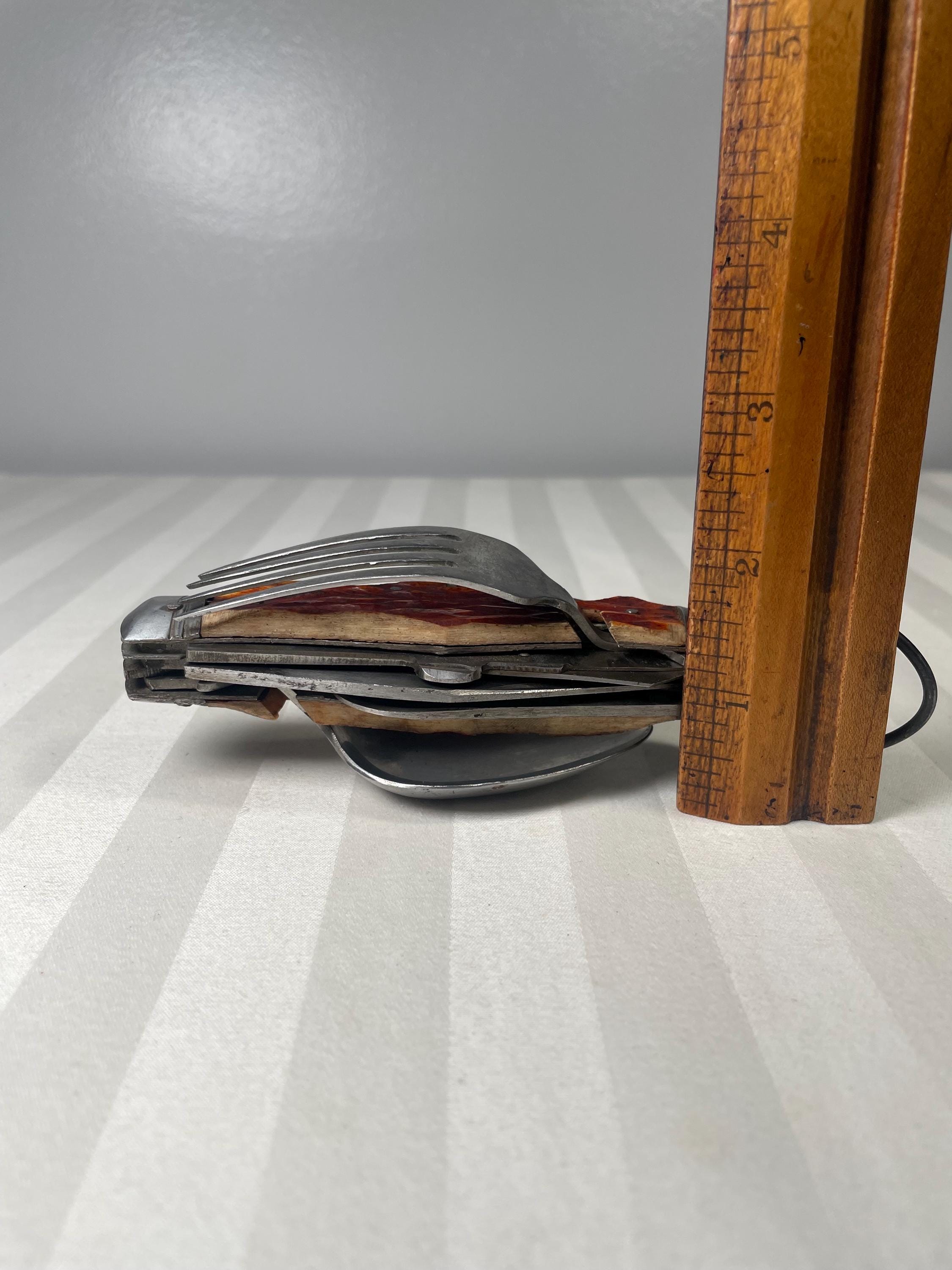Vintage Korium Pic Stag Bone Camping Utility 8 Blade Pocket Knife Japan ...