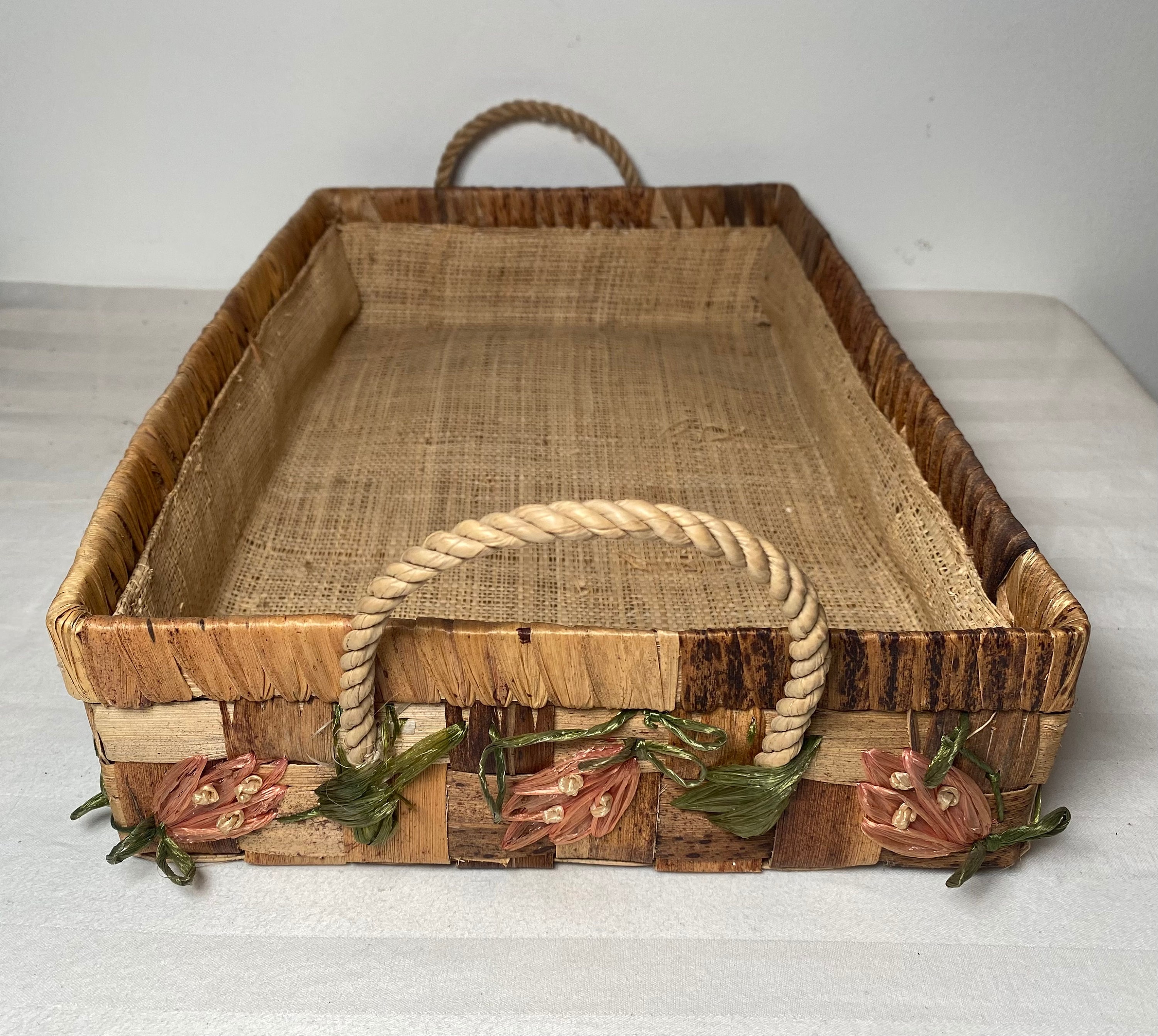 Vintage Woven Raffia Pyrex Casserole Dish Carrier Serving Tray Basket Nesting 13 X 9 - Etsy