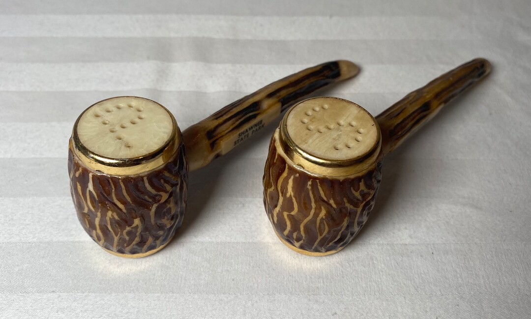 Vintage Stag Horn Pipe Salt and Pepper Shaker Shawnee State Park Ohio ...