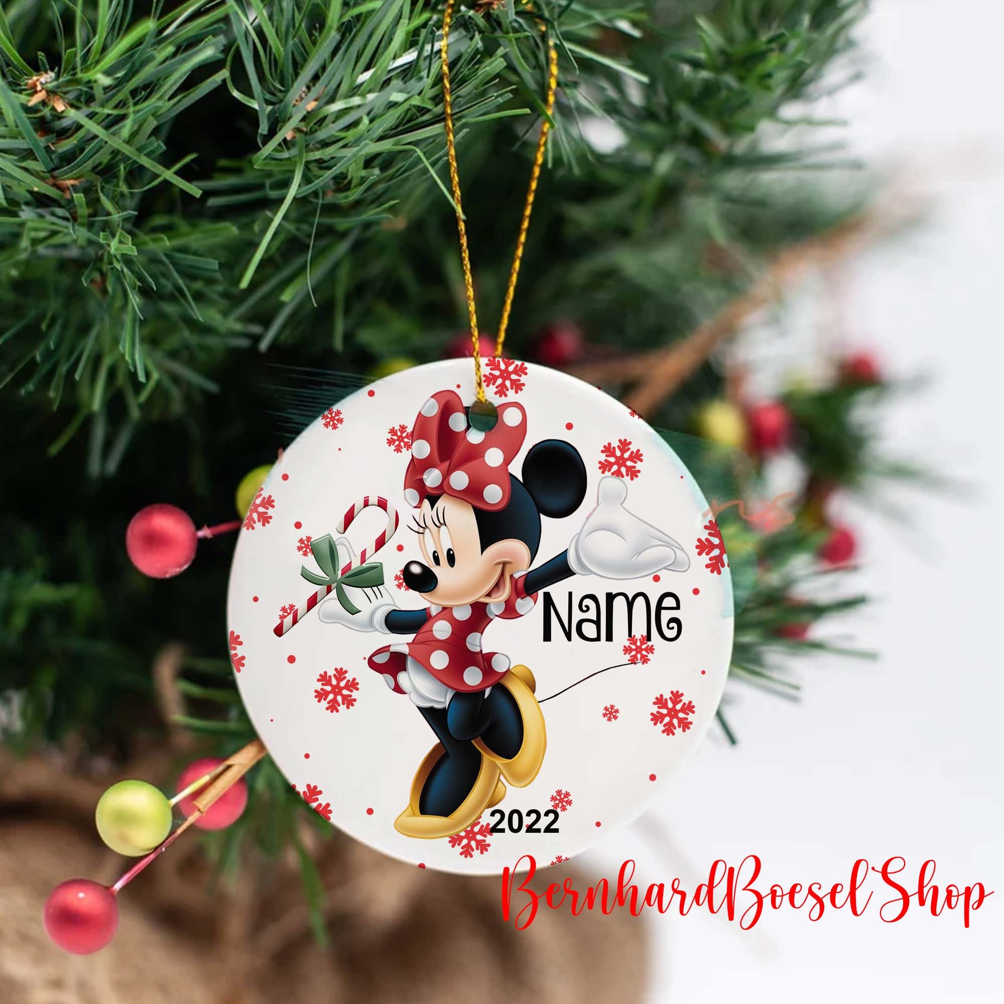 Personalized Minnie Mouse Ornament, Disney Christmas Ornament sold by ...