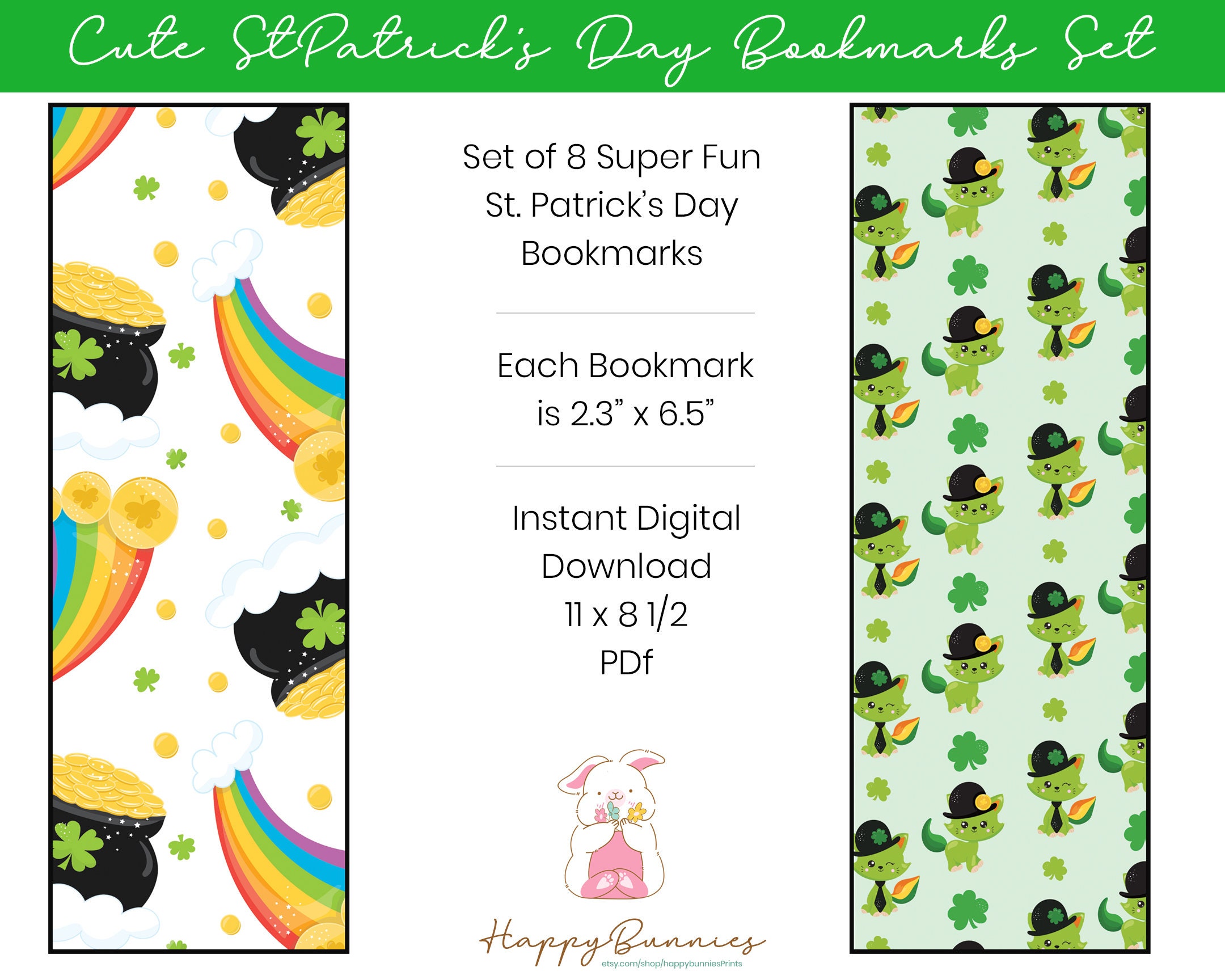 Printable St. Patrick's Day Bookmarks, St. Patrick's Day Bookmarks, St ...