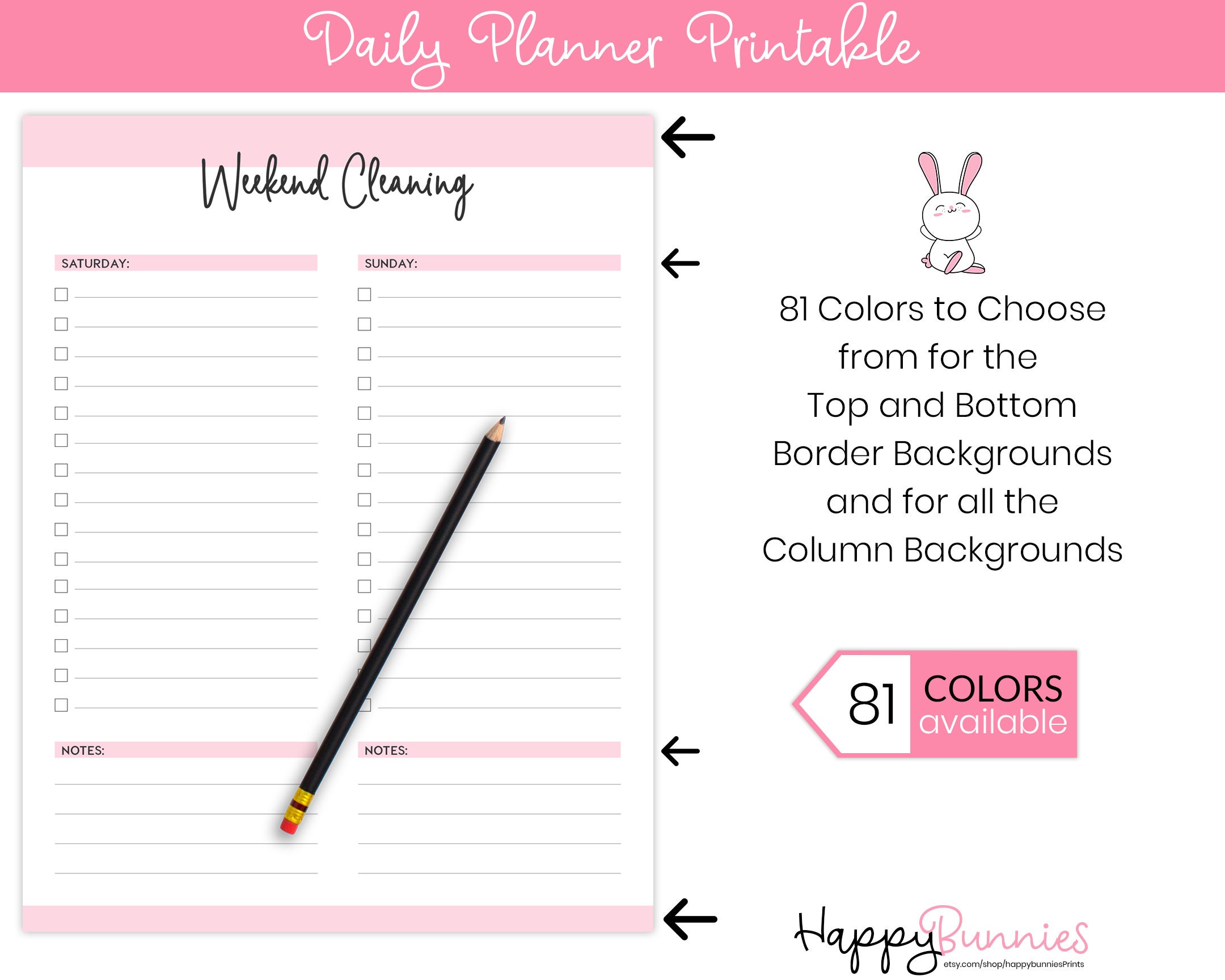 Cleaning Checklist Printable, Weekly Cleaning Checklist, Weekend ...