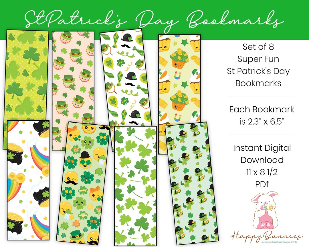 Printable St. Patrick's Day Bookmarks, St. Patrick's Day Bookmarks, St ...