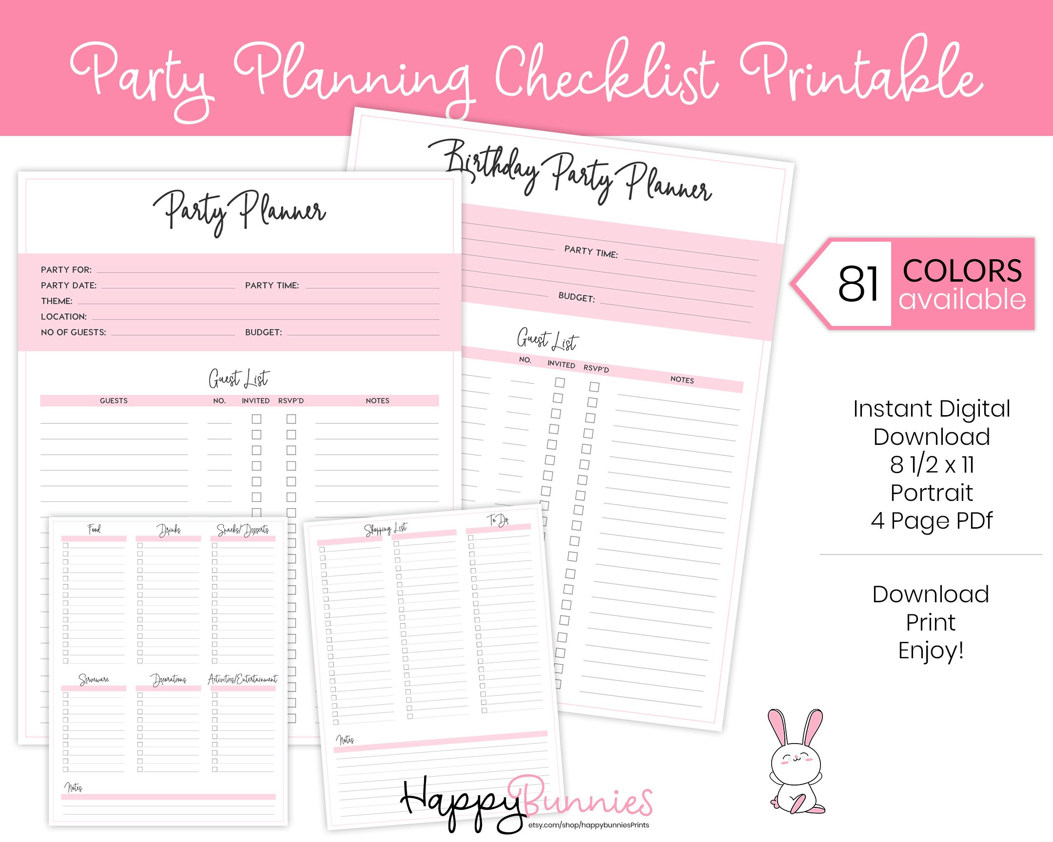 Party Planning Checklist Birthday Party Planning Checklist Party