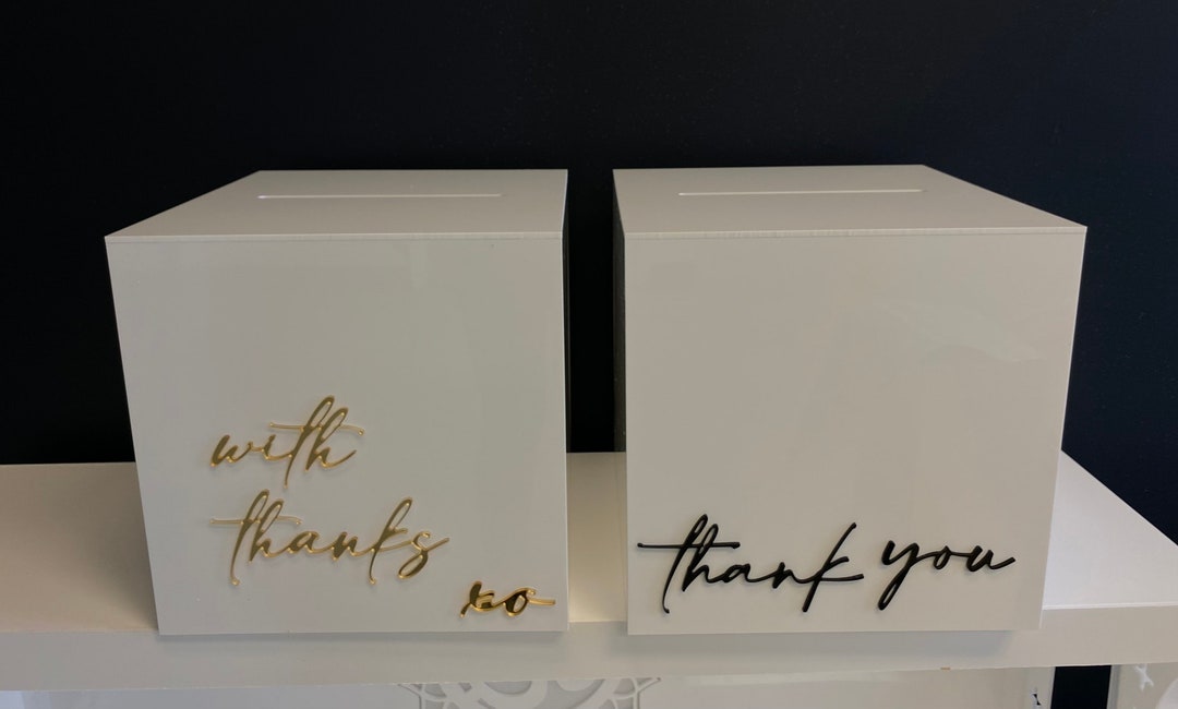 Personalized White Acrylic Wedding Card Box - Etsy