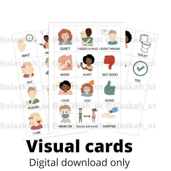 Visual Cue/communication Cards Therapy Teaching Education - Etsy