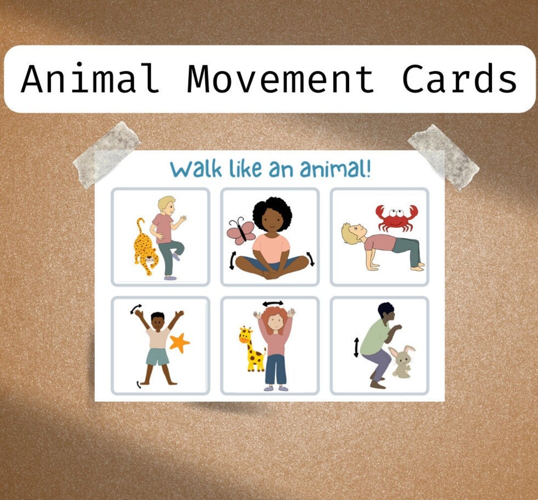 Animal Movement Cards | Therapy, Teaching, Education (DIGITAL DOWNLOAD ...