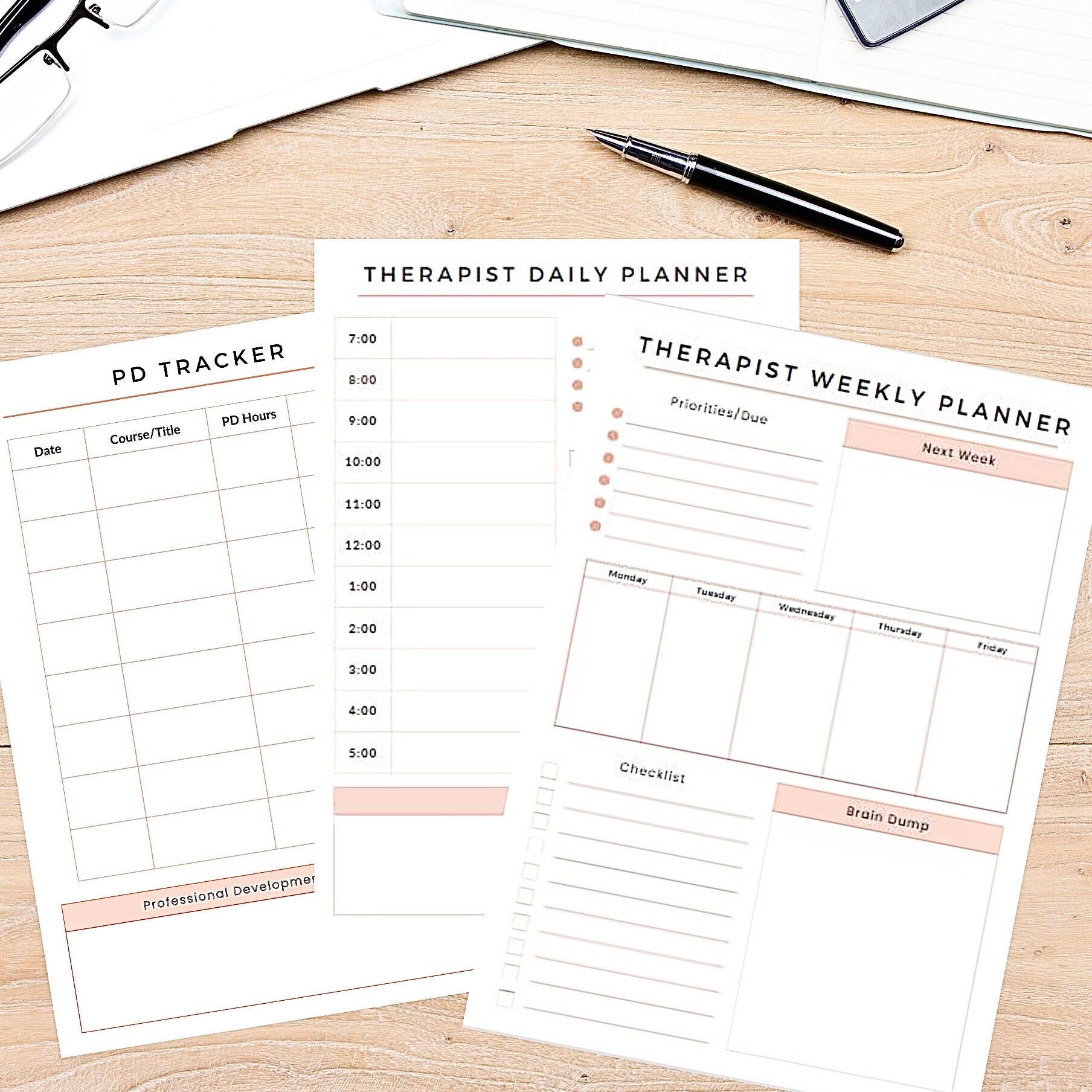 Planners for Professionals Weekly, Daily and PD Tracker Allied Health ...