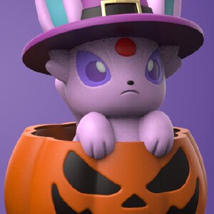 Halloween Eeveelution: Espeon in Pumpkin by Supercrazyprints 3D Printed ...