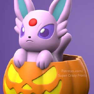 Halloween Eeveelution: Espeon in Pumpkin by Supercrazyprints 3D Printed ...