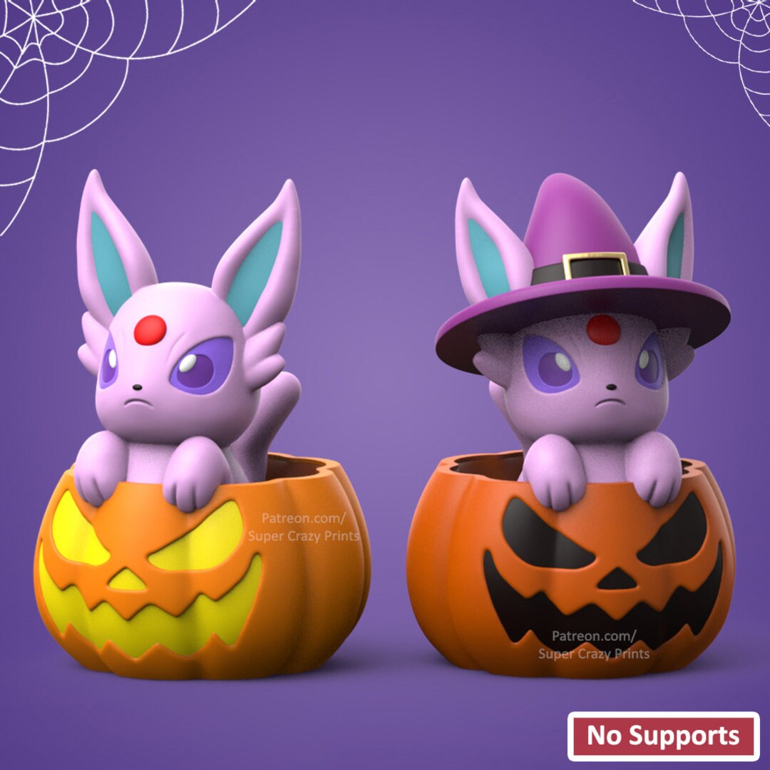 Halloween Eeveelution: Espeon in Pumpkin by Supercrazyprints 3D Printed ...