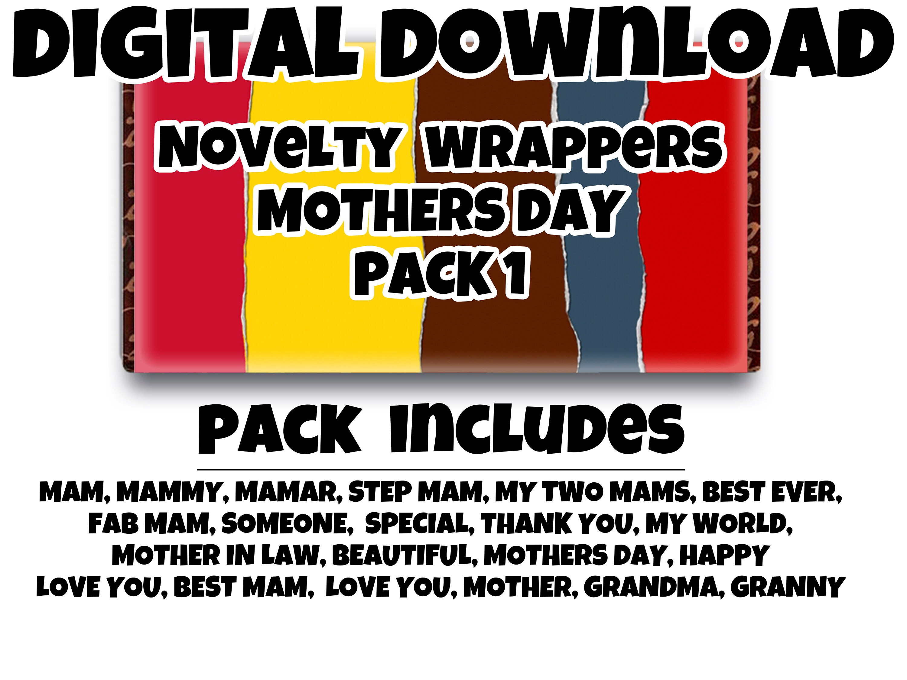 Mothers Day Pack 1 21 X Printable Chocolate Bar Wrapper - Etsy UK
