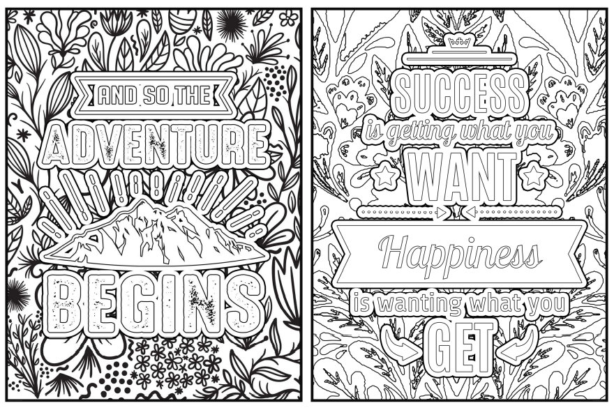 150 Inspiring Motivational Coloring Pages for Adults, Kids and Children ...
