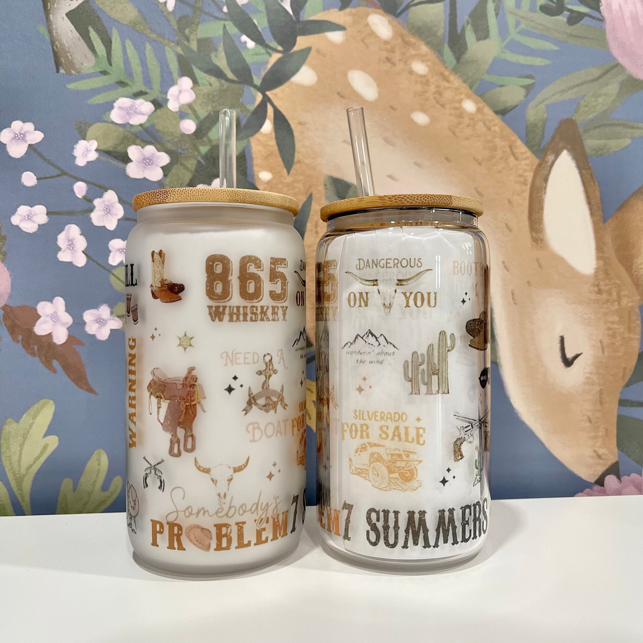 Wallen Cup, 16oz Frosted Glass Can, 16oz Clear Glass Can, Morgan Wallen ...