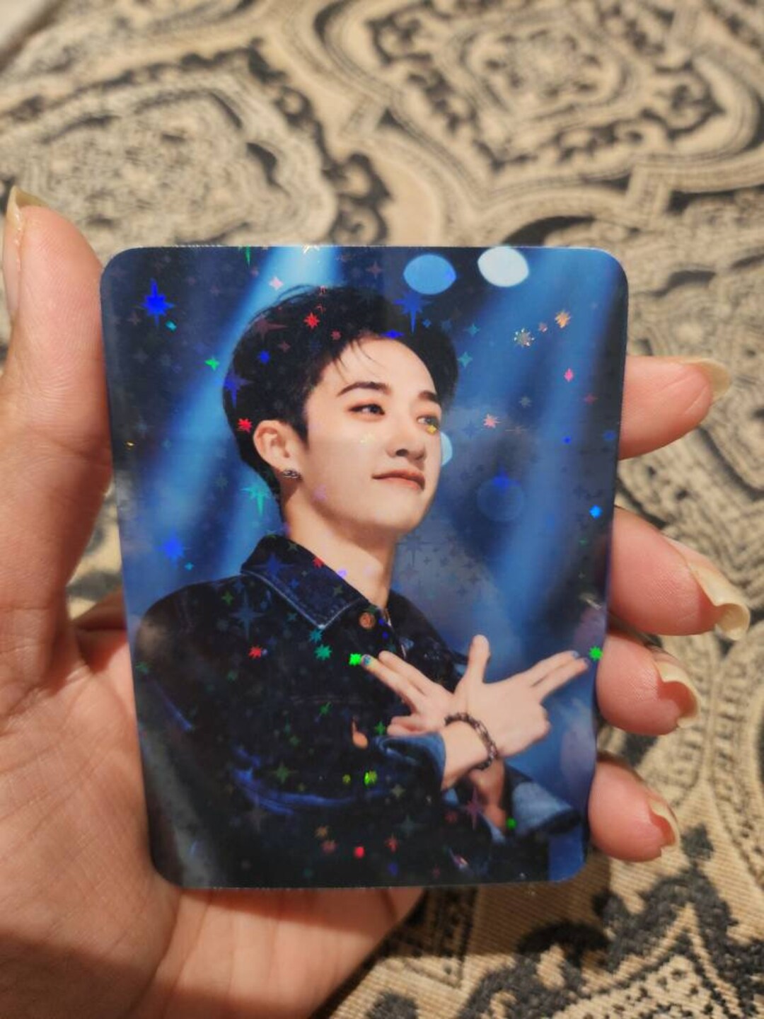 SKZ Chan Cute Hands Holographic Card - Etsy