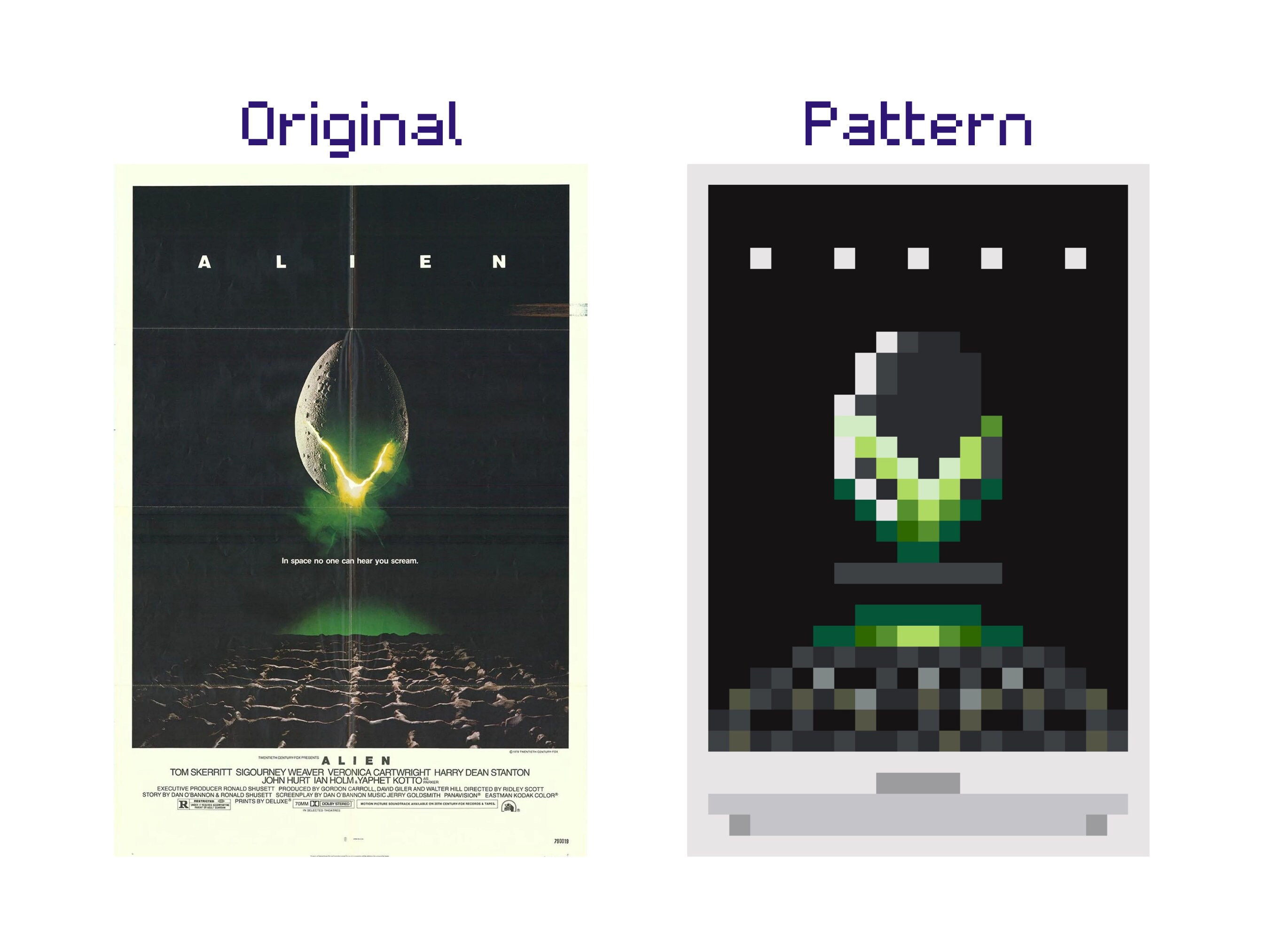 ALIEN Mini Movie Poster Cross Stitch Pattern PDF Download - Etsy