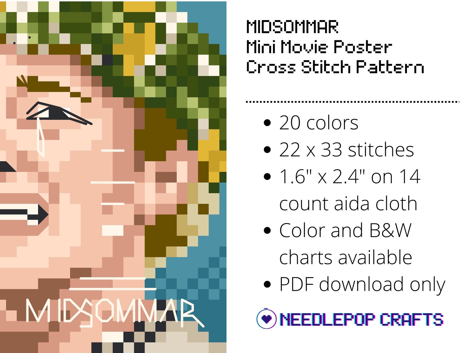 MIDSOMMAR Mini Movie Poster Cross Stitch Pattern PDF Download - Etsy