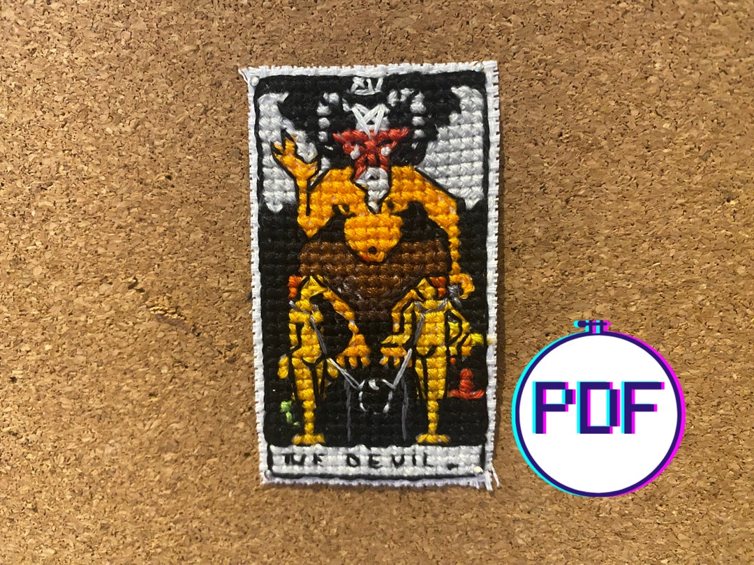THE DEVIL Mini Tarot Cross Stitch Pattern (PDF) - Etsy