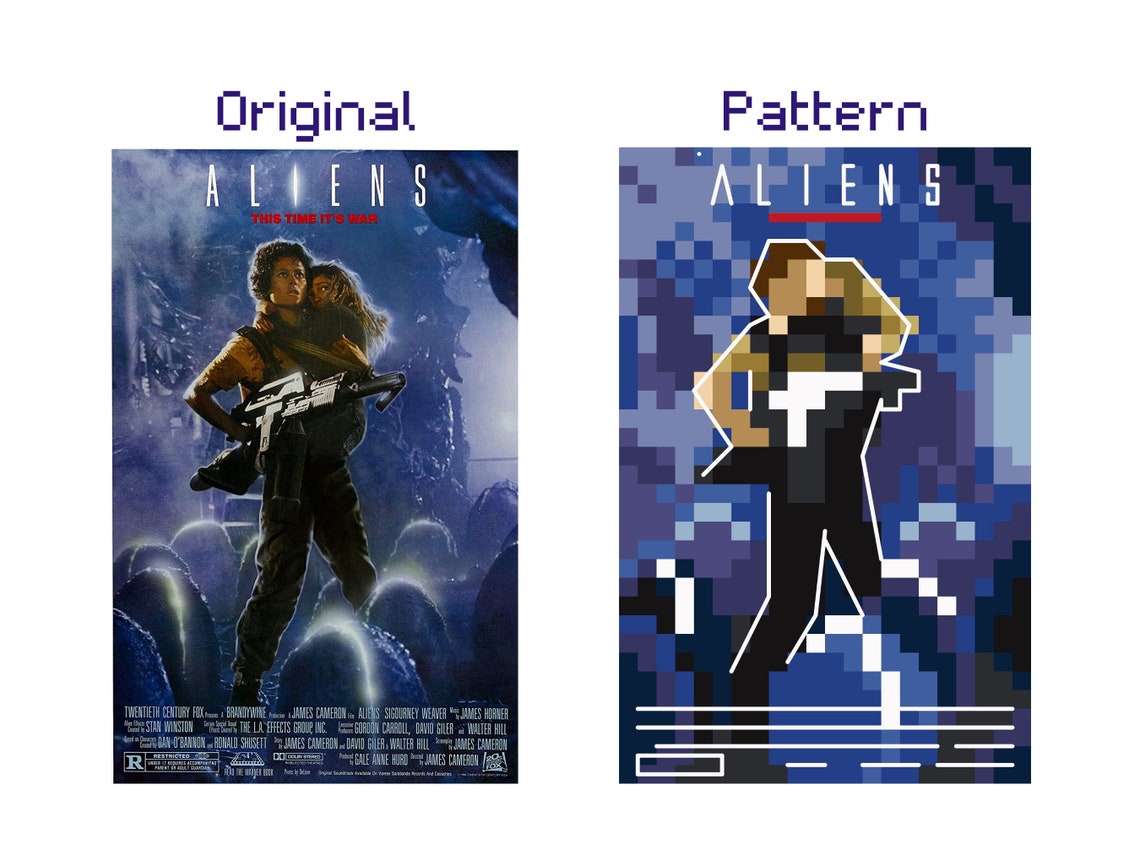 ALIENS Mini Movie Poster Cross Stitch Pattern PDF Download - Etsy