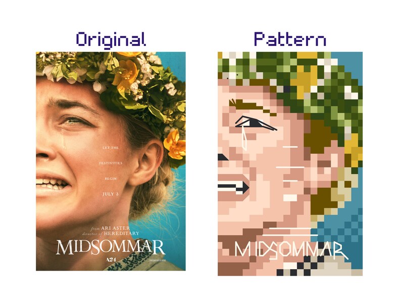 MIDSOMMAR Mini Movie Poster Cross Stitch Pattern PDF Download - Etsy