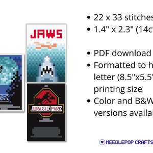 Stephen Spielberg's Mini Cross Stitch Movie Poster Patterns - Etsy