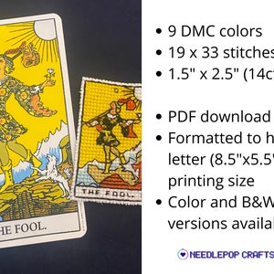 THE FOOL Mini Tarot Cross Stitch Pattern (PDF) - Etsy