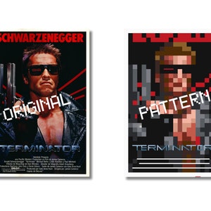 TERMINATOR Mini Movie Poster Cross Stitch Pattern (PDF) - Etsy