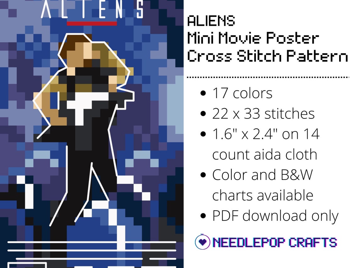 ALIENS Mini Movie Poster Cross Stitch Pattern PDF Download - Etsy