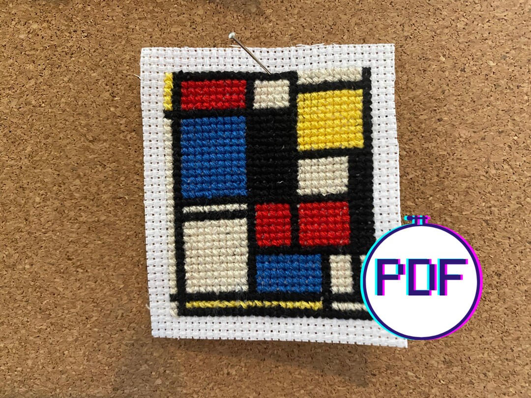 Piet Mondrian Tableau No. 2 1921-25 Mini Modern Art Cross Stitch ...