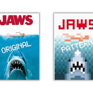 JAWS Mini Movie Poster Cross Stitch Pattern (PDF) - Etsy