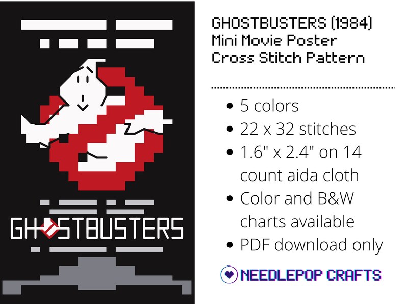GHOSTBUSTERS 1984 Mini Movie Cross Stitch Pattern - Etsy