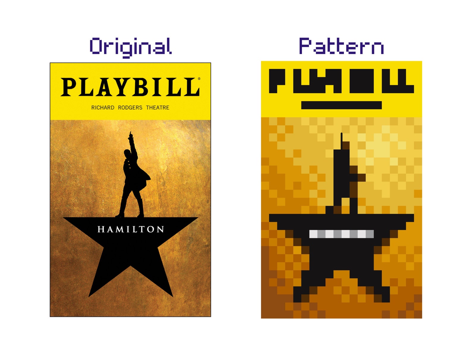 HAMILTON Mini Broadway Playbill Cross Stitch Pattern PDF - Etsy