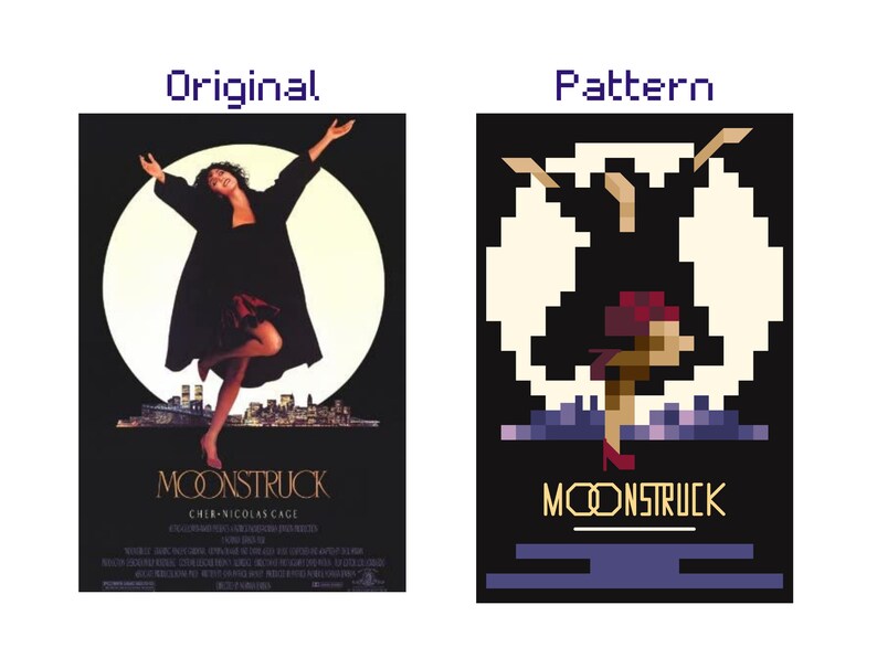MOONSTRUCK Mini Movie Poster Cross Stitch Pattern PDF Download - Etsy
